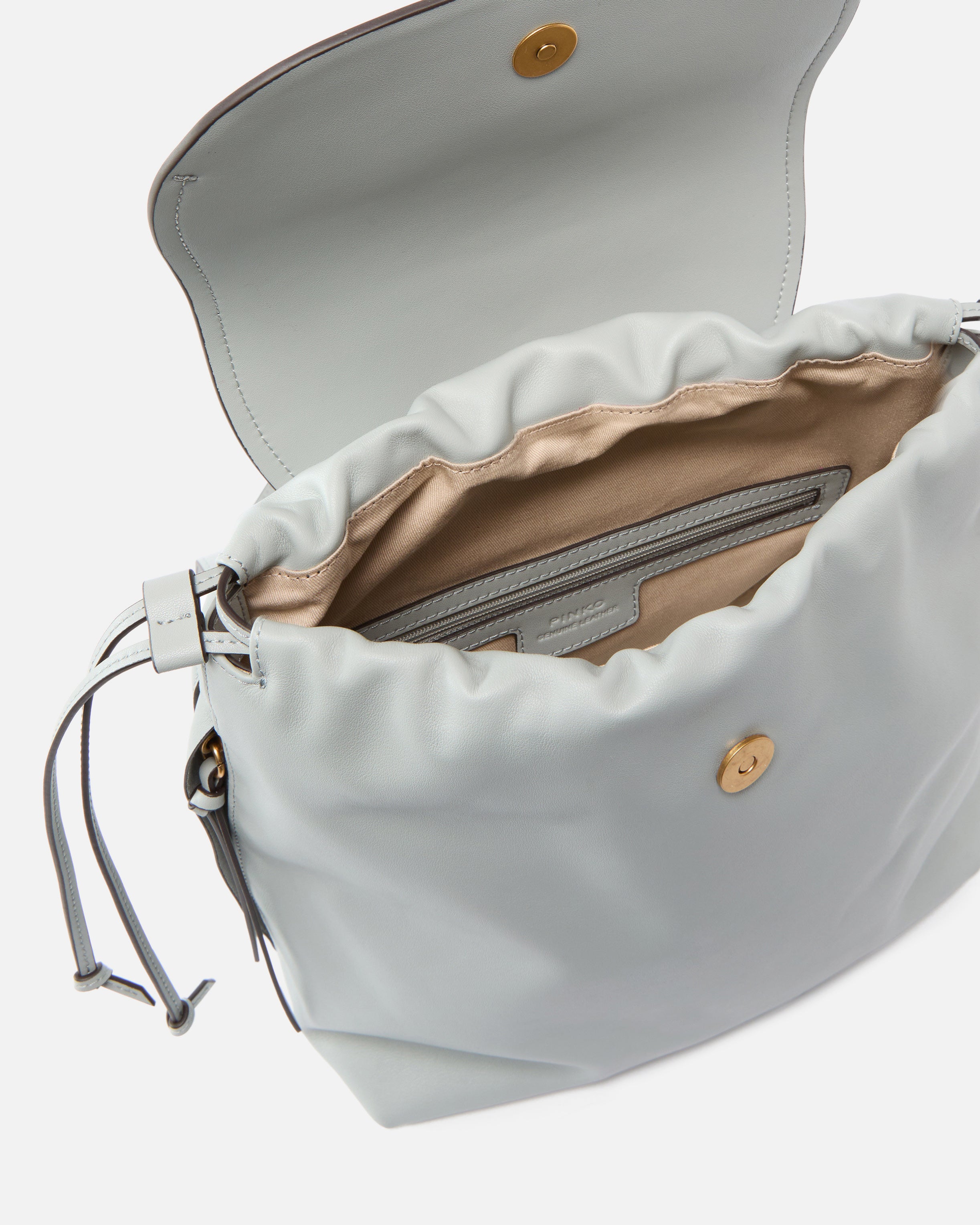 Mittlerer Rucksack Saddle Backpack aus Leder mit Logo-Ringen | Pinko