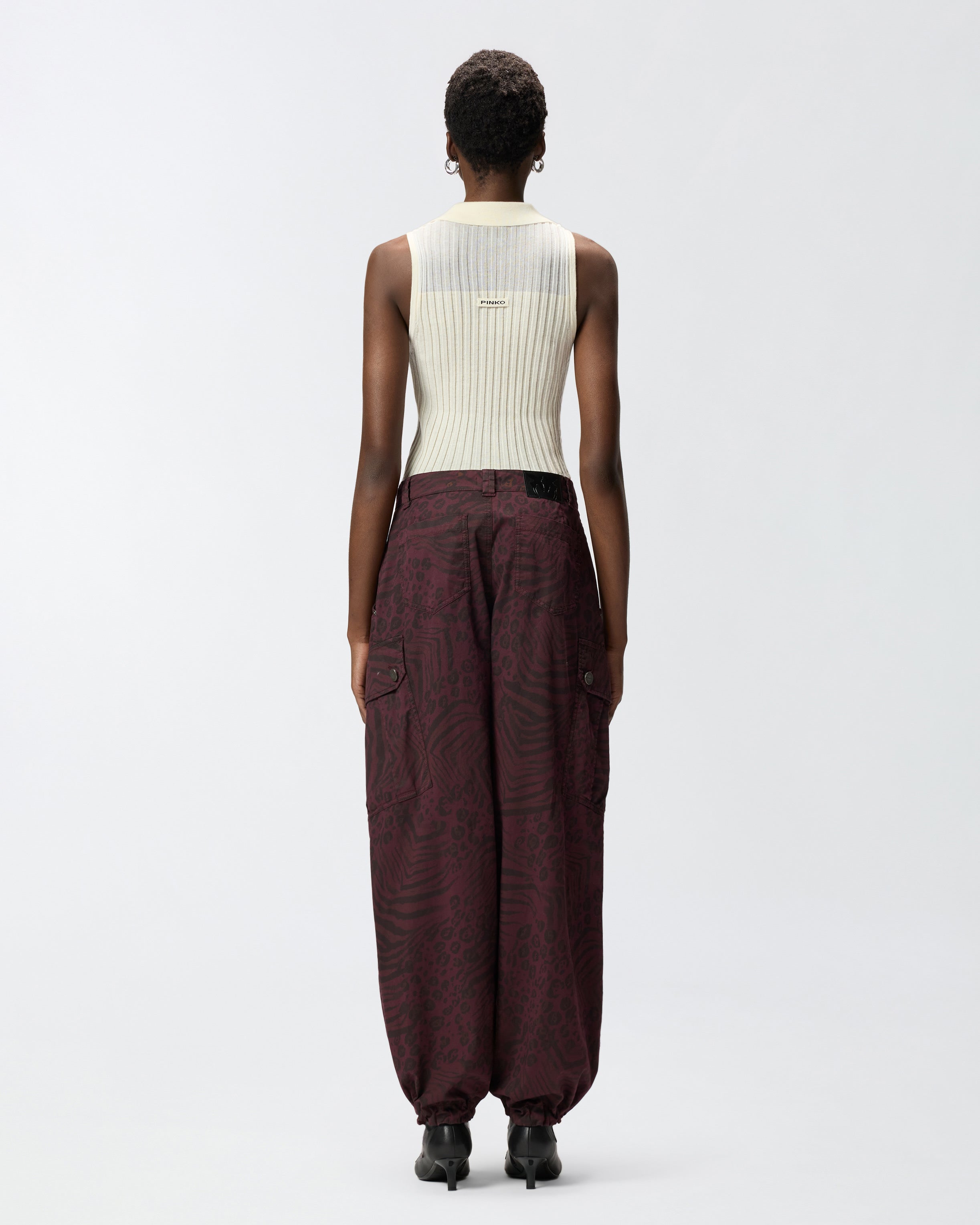 Ribbed polo vest top | Pinko