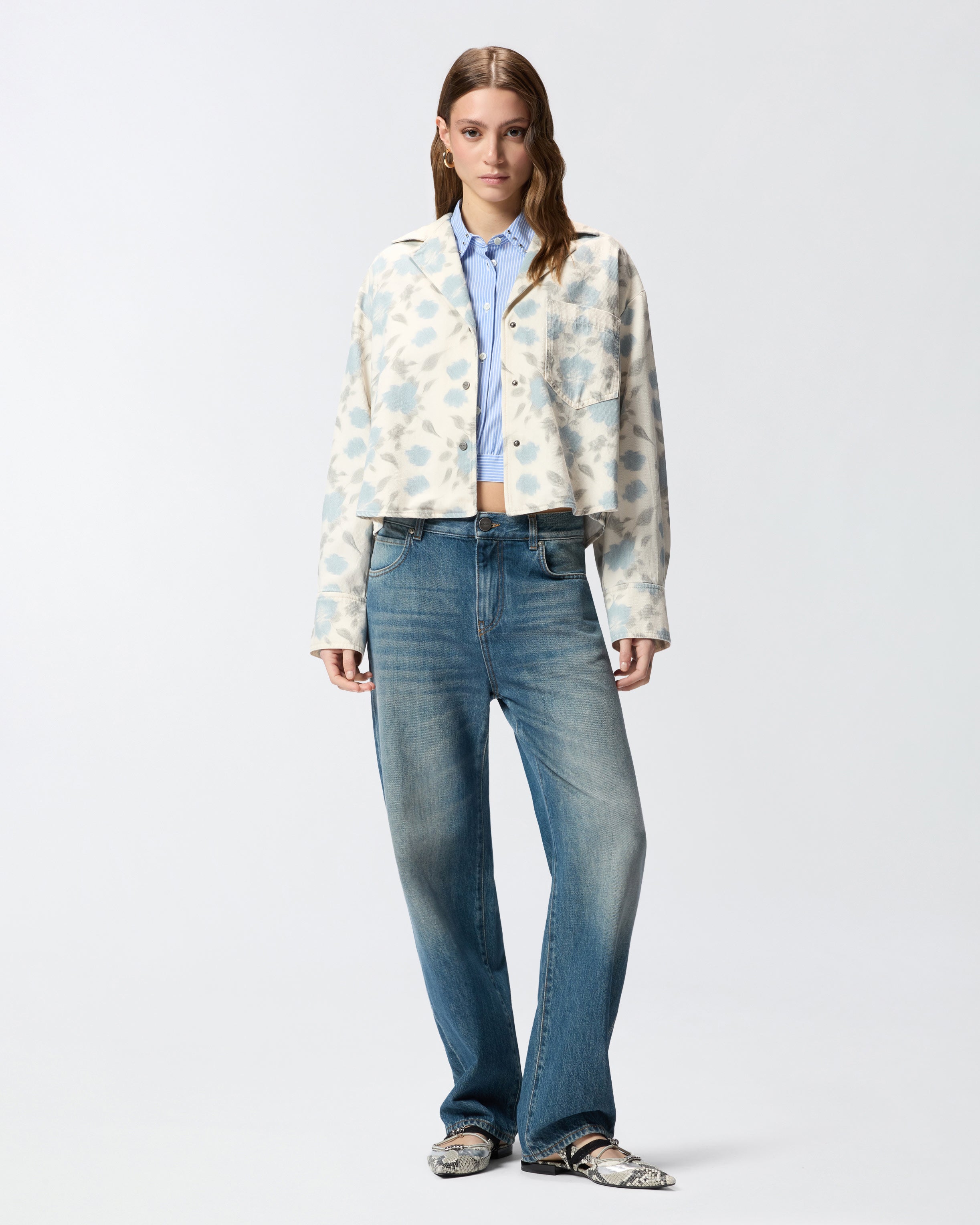 Loose-fit jeans with rear zips | Pinko